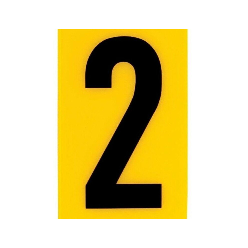 Sandleford Yellow "2" 60x35mm Self Adhesive Numeral