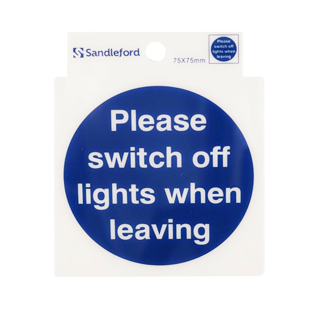 Sandleford "Please switch off lights when leaving" 75x75mm Self ...