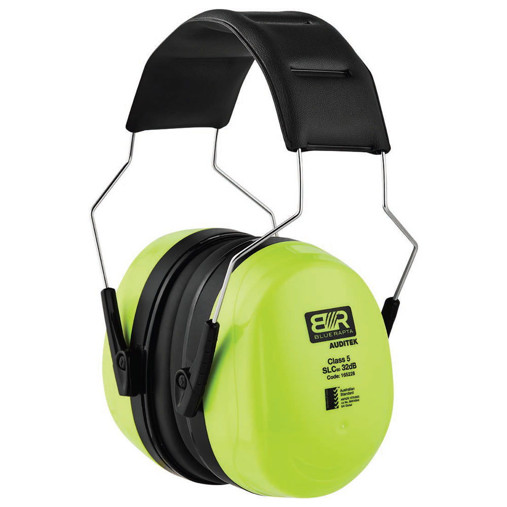 Blue Rapta Auditek 32dB(A) Hi-Vis Overheard Earmuffs