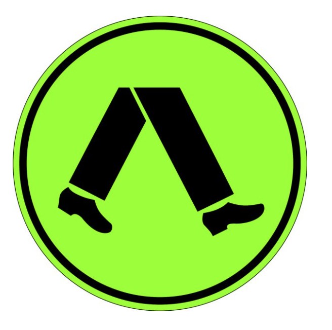 Lime Green Pedestrian Crossing Sign 600mm