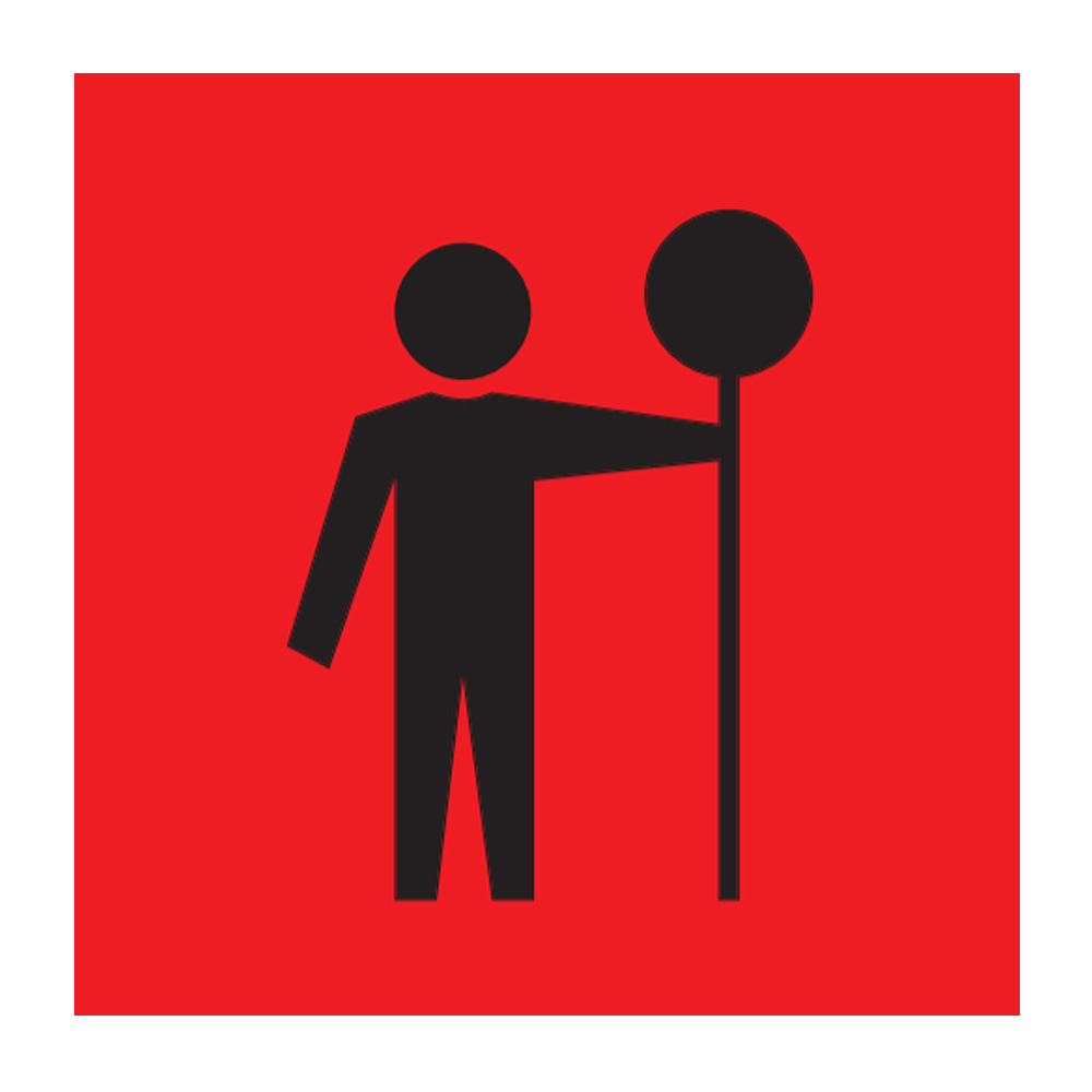 Symbolic Lollipop Man 600x600mm Multi-Message Sign CT284-T1-200-DG