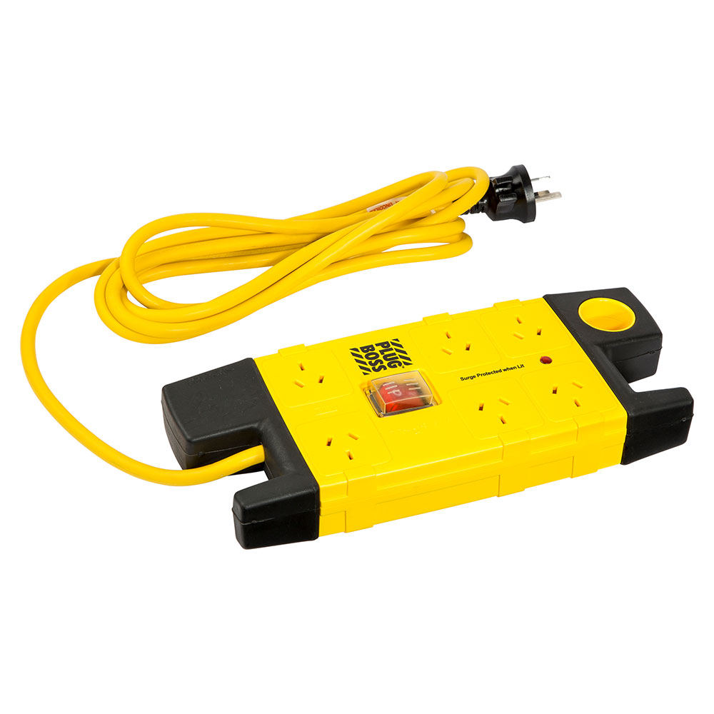 HPM Electrical 6 Outlet Surge-protected PlugBoss Powerboard