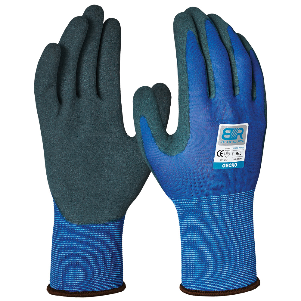 Blue Rapta 'GECKO' General Purpose Latex Foam Gloves BRGECKO