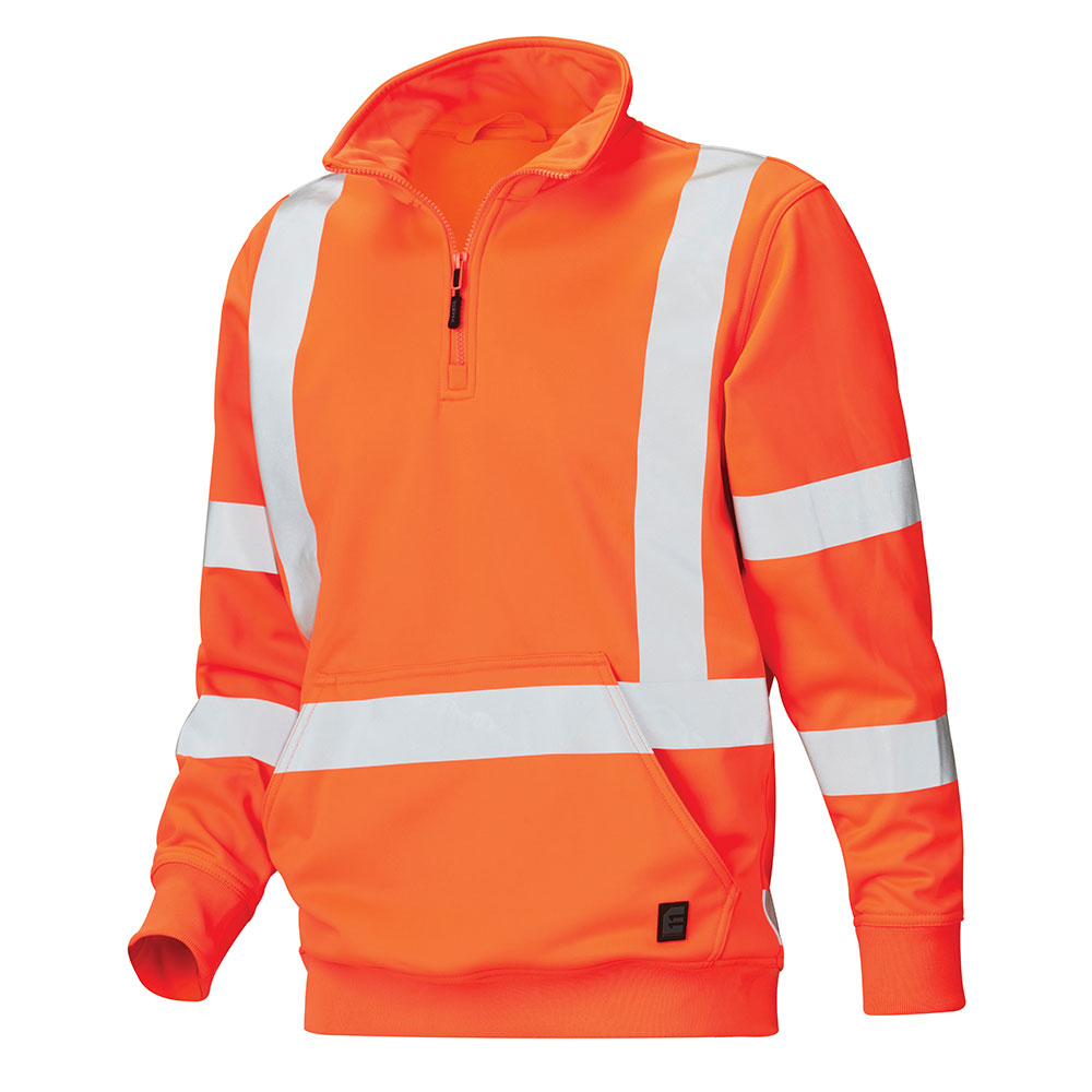 ELEVEN Workwear 'X' Taped Hi-Vis QTR Zip Pullover