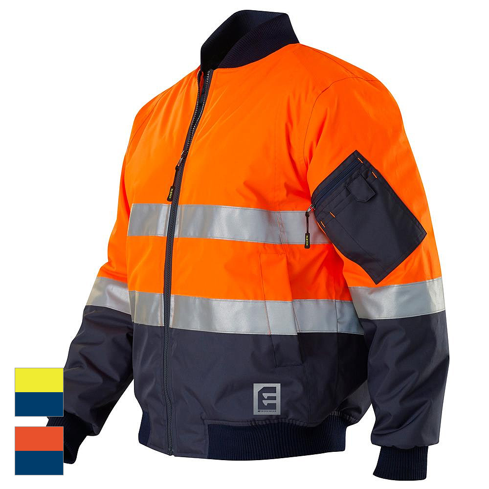 ELEVEN Workwear Hi-Vis Spliced 3M™ 'Hoop' Taped Bomber Jacket