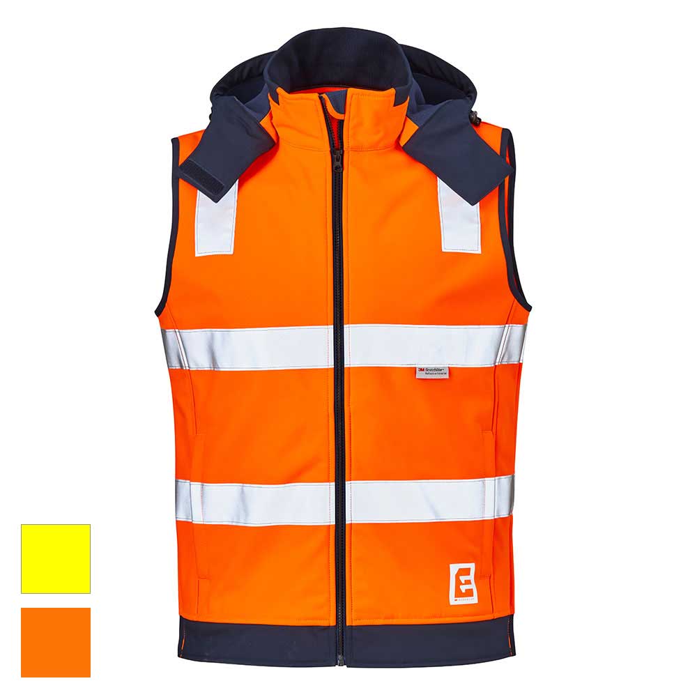 ELEVEN Workwear Hi-Vis 3M™ 'Hoop' Taped Soft Shell Vest