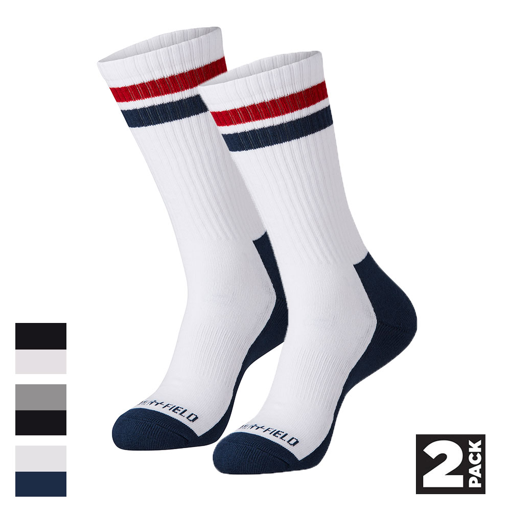 Hammer + Field® Crew Stripe Socks 2x Pack